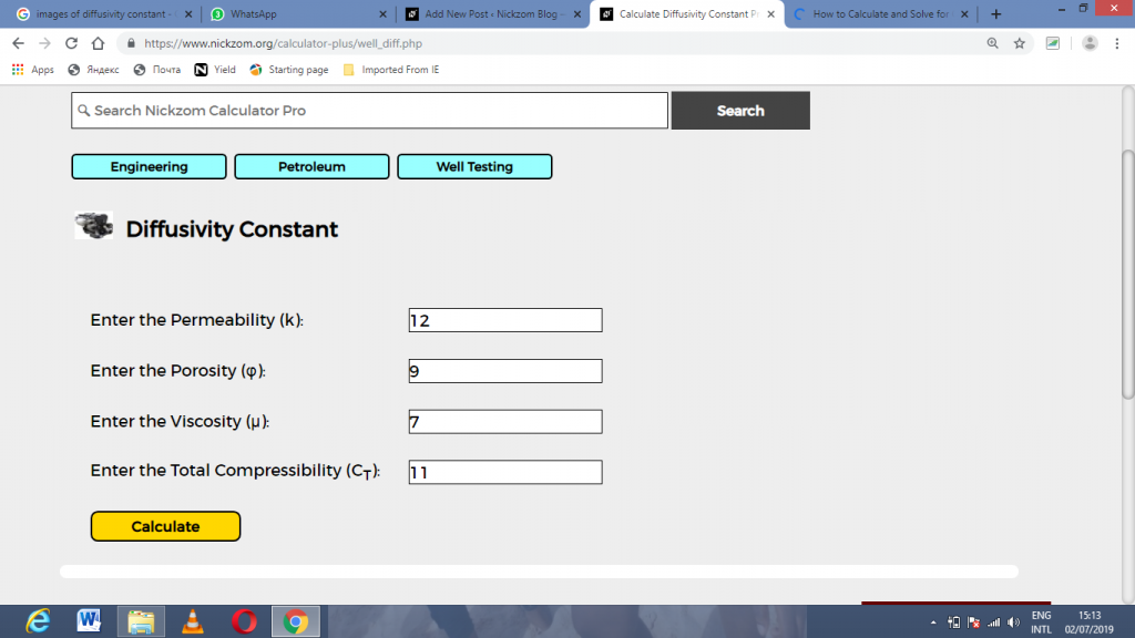 How to Calculate and Solve for Diffusivity Constant | Well Testing