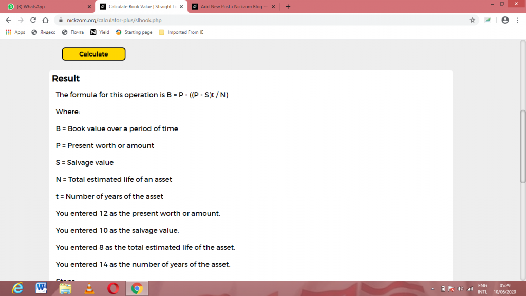 How to Calculate and Solve for Book Value | Straight line Method ...