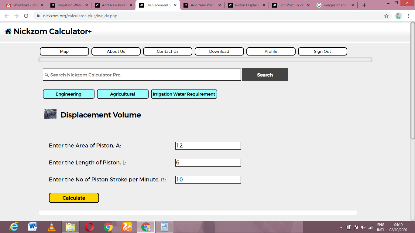 How to Calculate and Solve for Displacement Volume | Irrigation Water ...