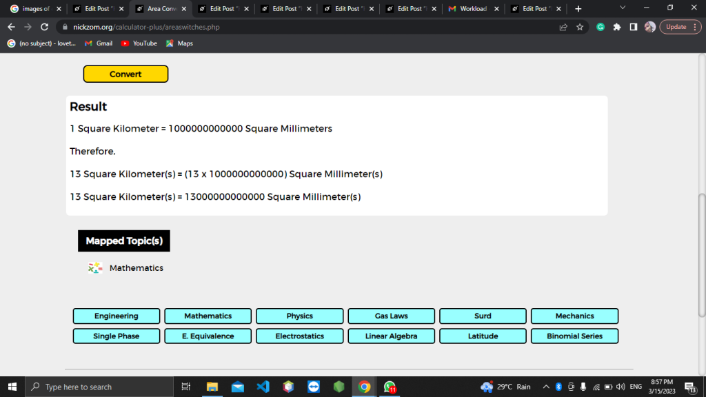 How to Convert Square Kilometers to Square Millimeters | Area Units