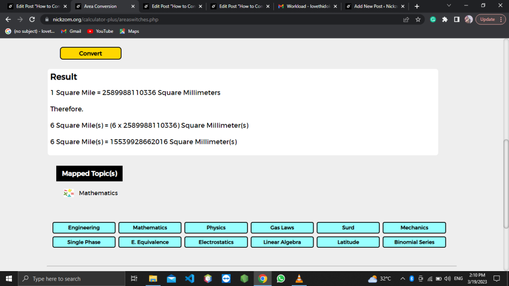 How to Convert Square Miles to Square Millimeters | Area Units